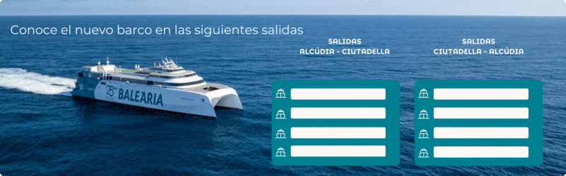 Ferry de Mallorca (Alcúdia) a Menorca (Ciutadella) · Precios y horarios · Baleària